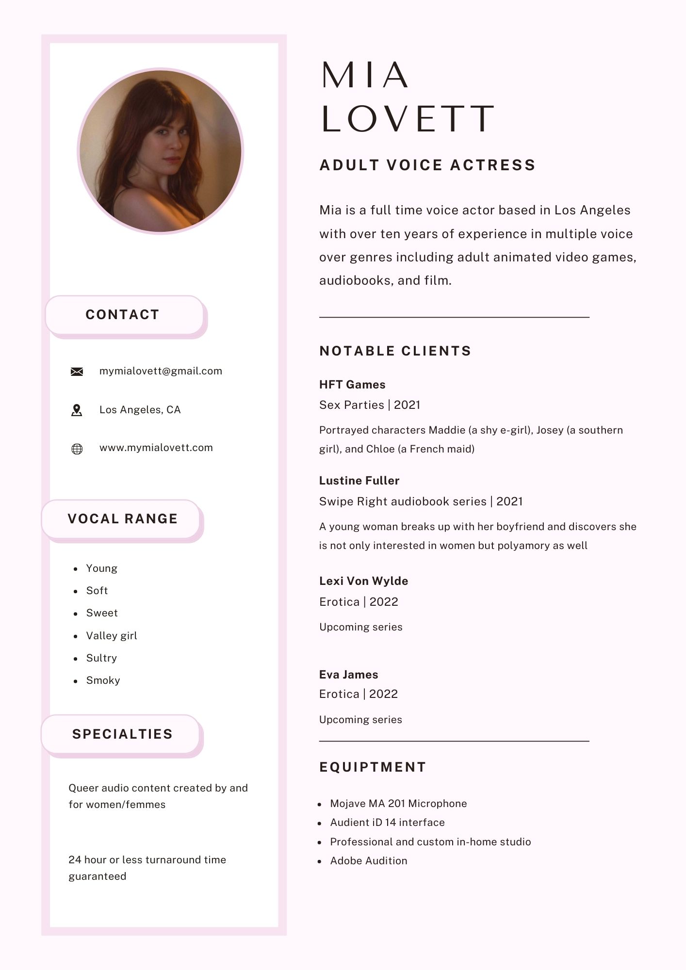 CV/Resume – MiaLovett
